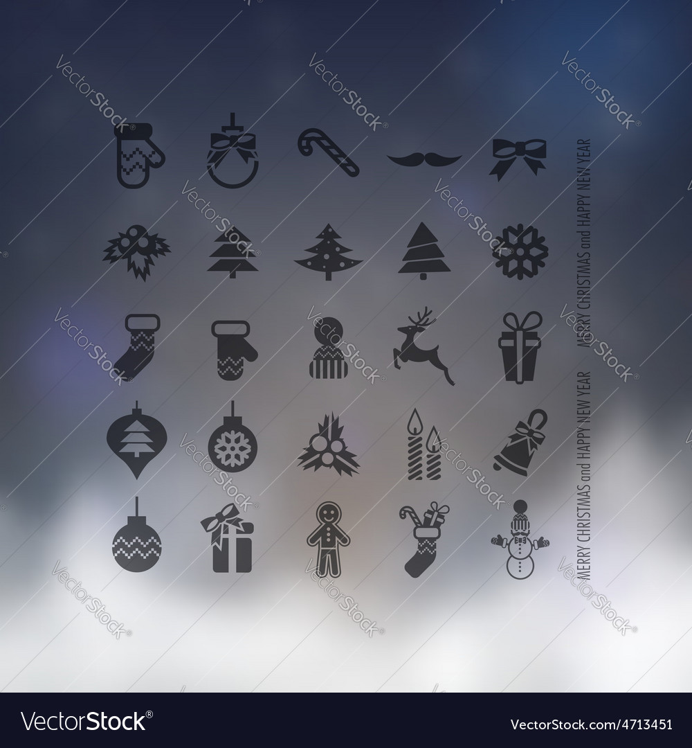 Christmas icons set Royalty Free Vector Image - VectorStock