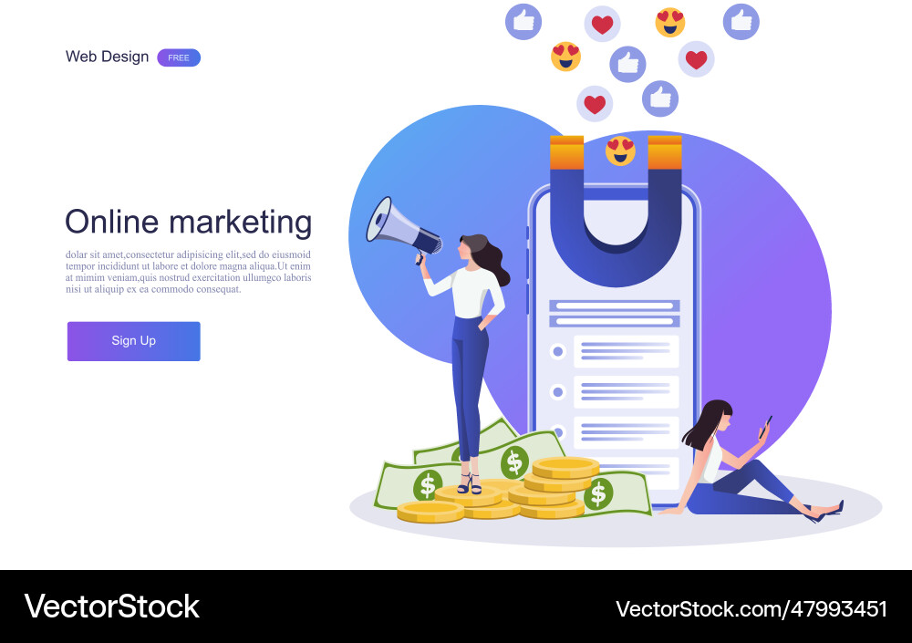 Digital marketing concept social network Vector Image