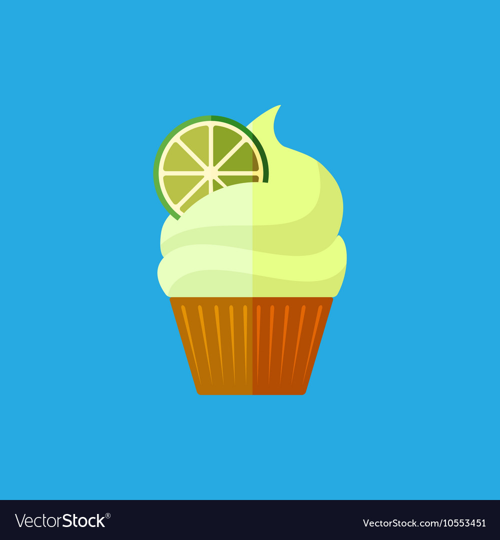 Flat cupcake Royalty Free Vector Image - VectorStock
