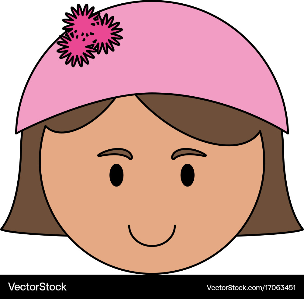 Girl wearing pink hat icon image Royalty Free Vector Image
