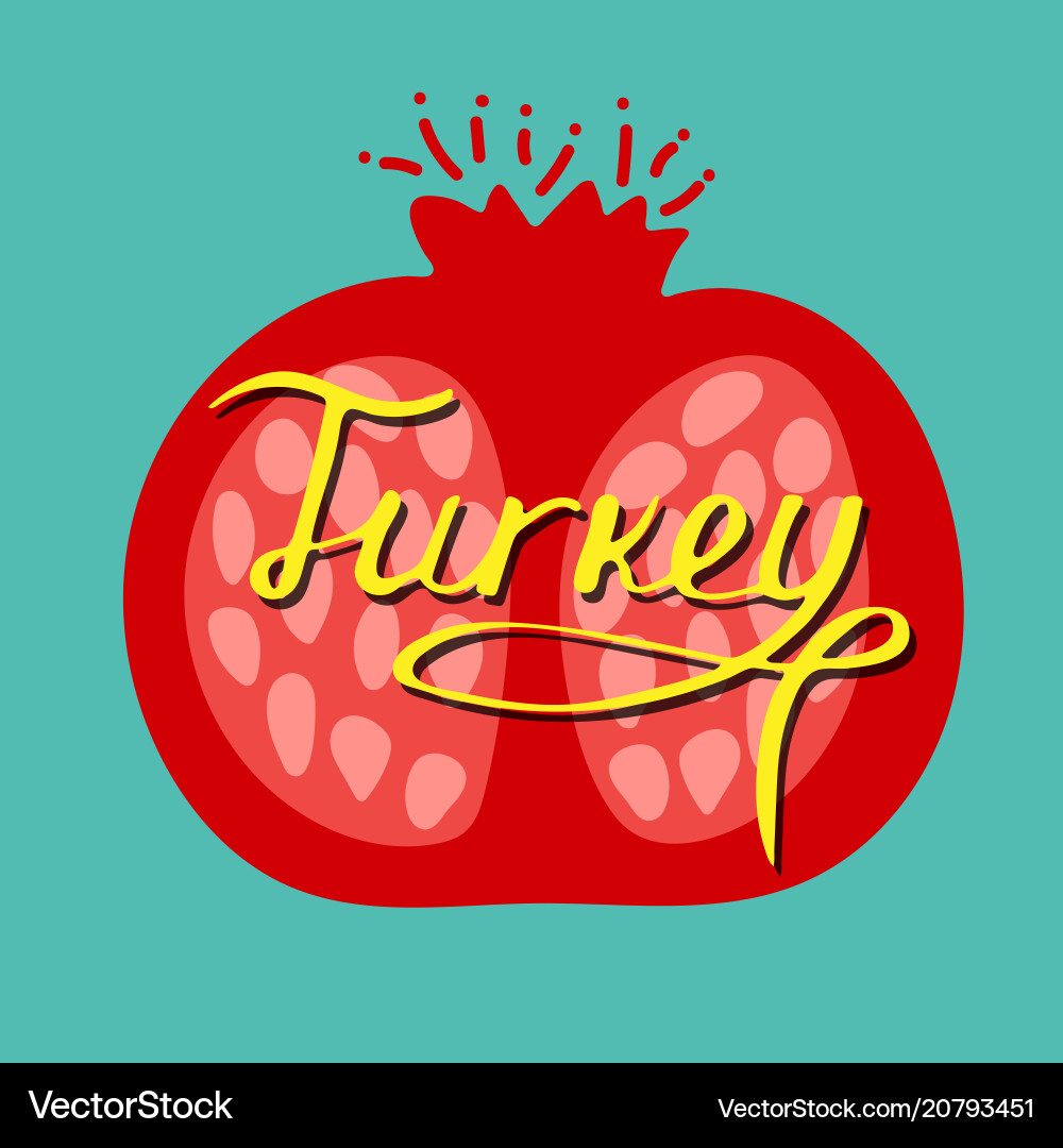 Hand-drawn colorful turkish lettering Royalty Free Vector