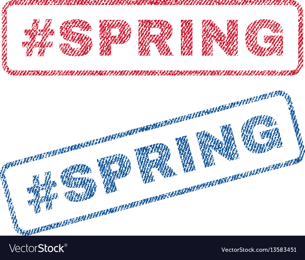Hashtag spring textile stamps Royalty Free Vector Image