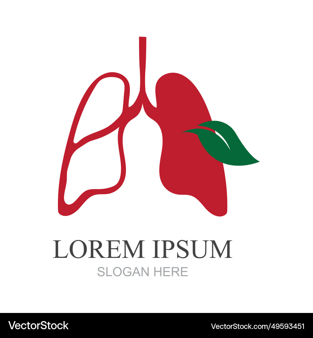Human lungs medical structure care logo Royalty Free Vector