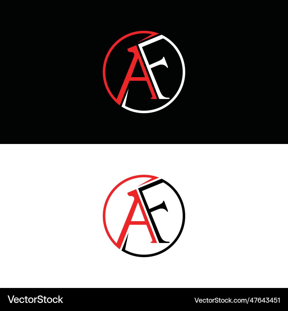 Letter af in circle logo design logo design Vector Image