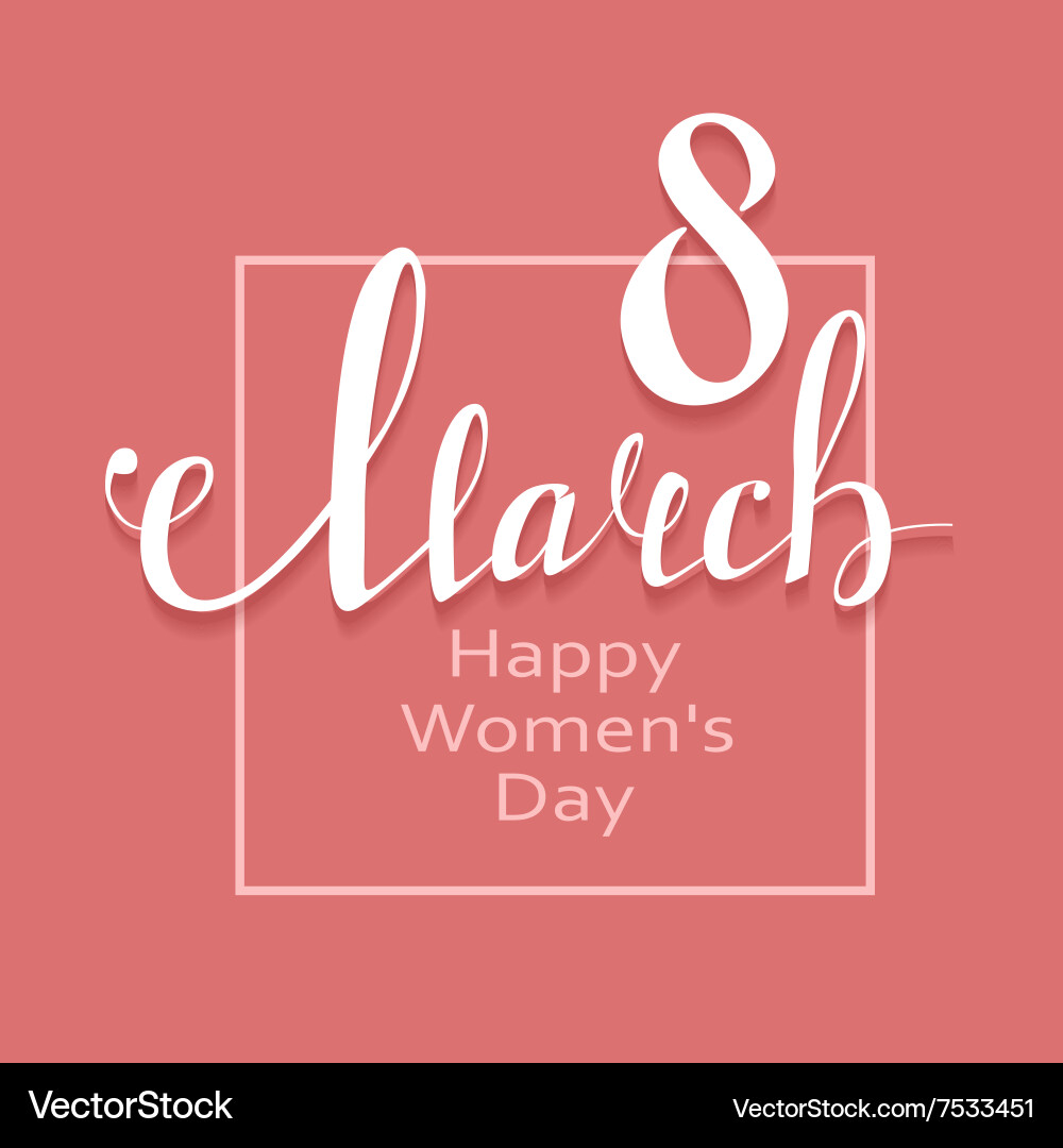 March 8 greeting card background template Vector Image
