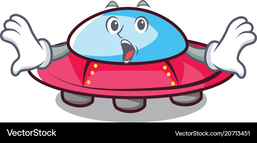 Surprised ufo mascot cartoon style Royalty Free Vector Image