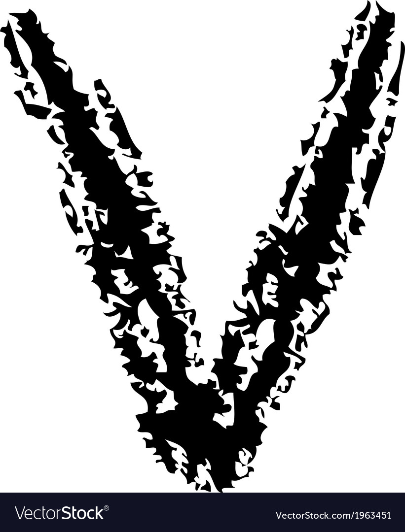 V brushed Royalty Free Vector Image - VectorStock