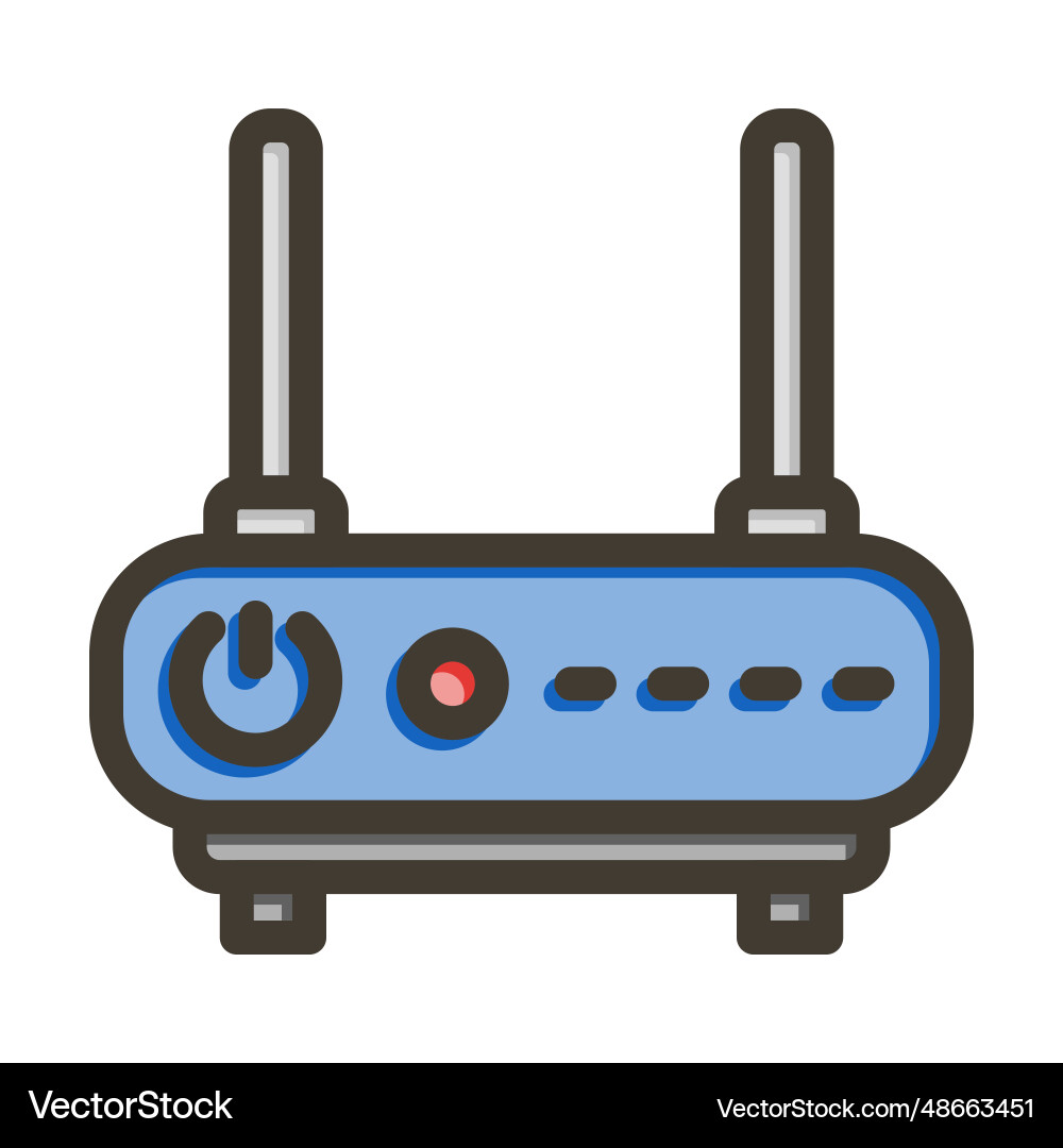 Wifi router thick line filled colors icon Vector Image