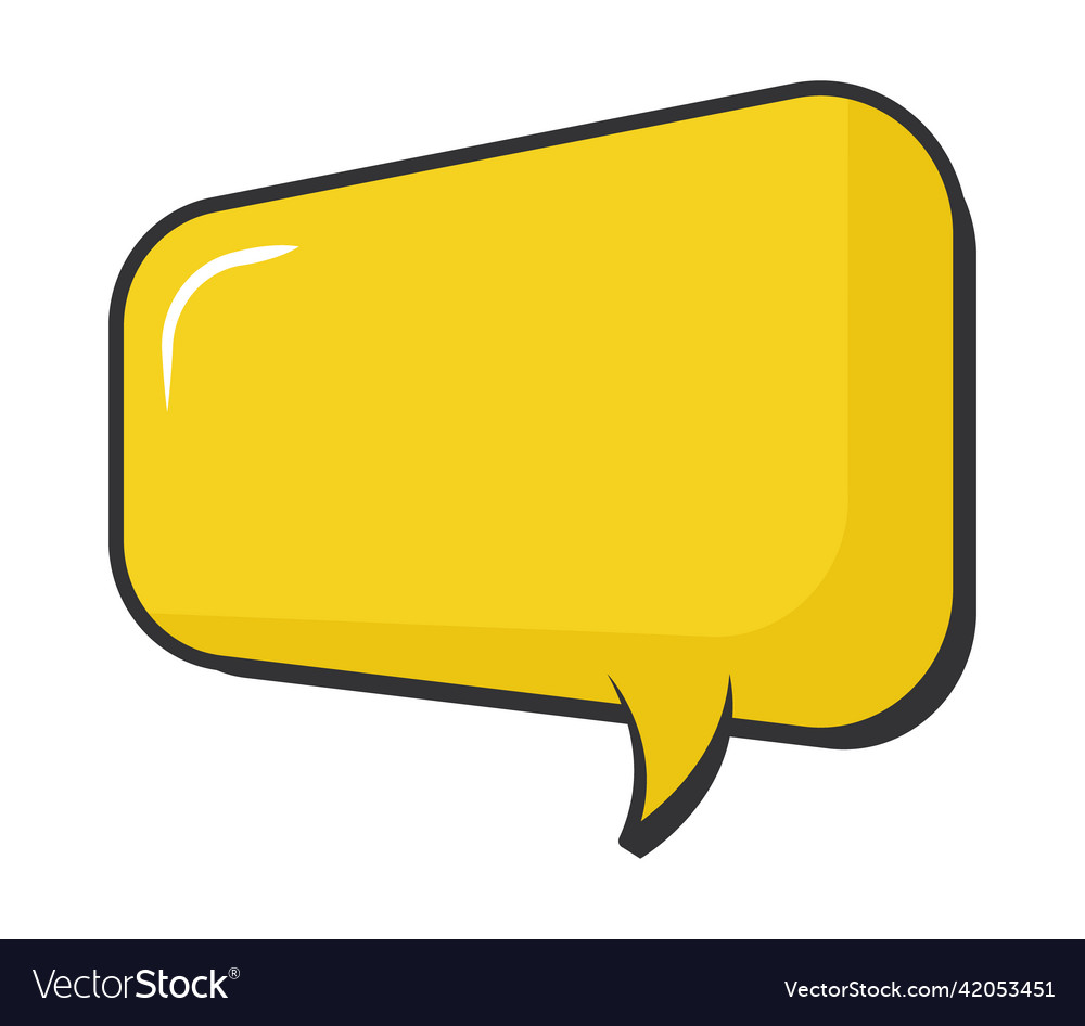 Yellow speech bubble Royalty Free Vector Image
