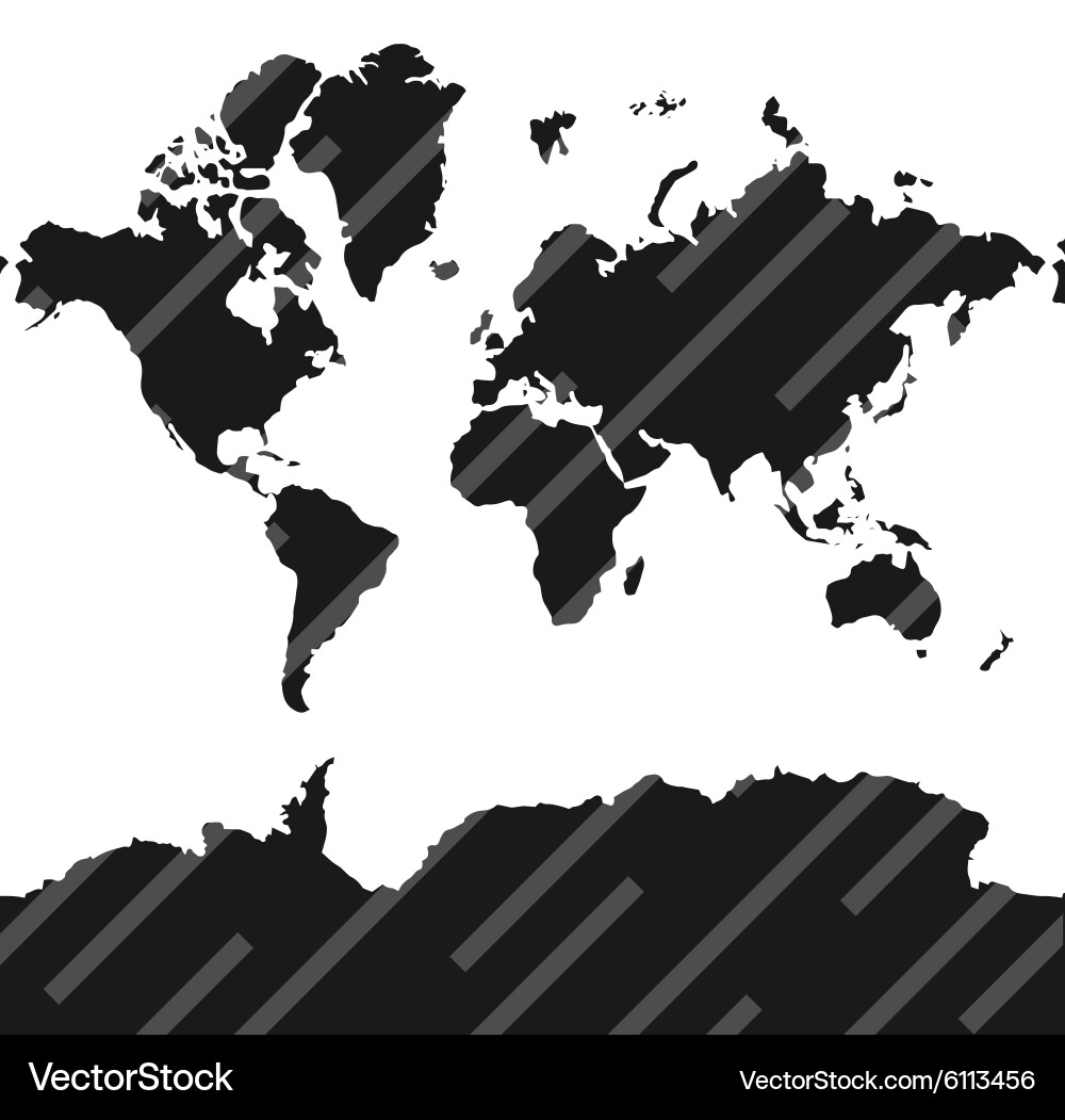 Black map of the world Royalty Free Vector Image