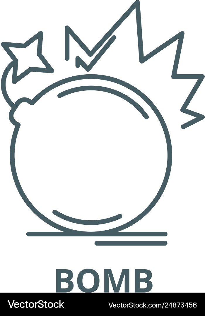 Bomb line icon outline sign concept Royalty Free Vector