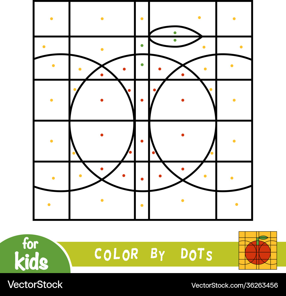 Color dots game for children apple Royalty Free Vector Image