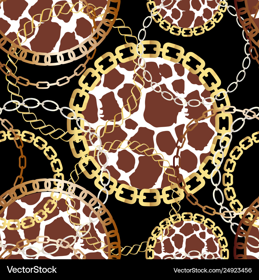Fashion seamless pattern with golden chains Vector Image