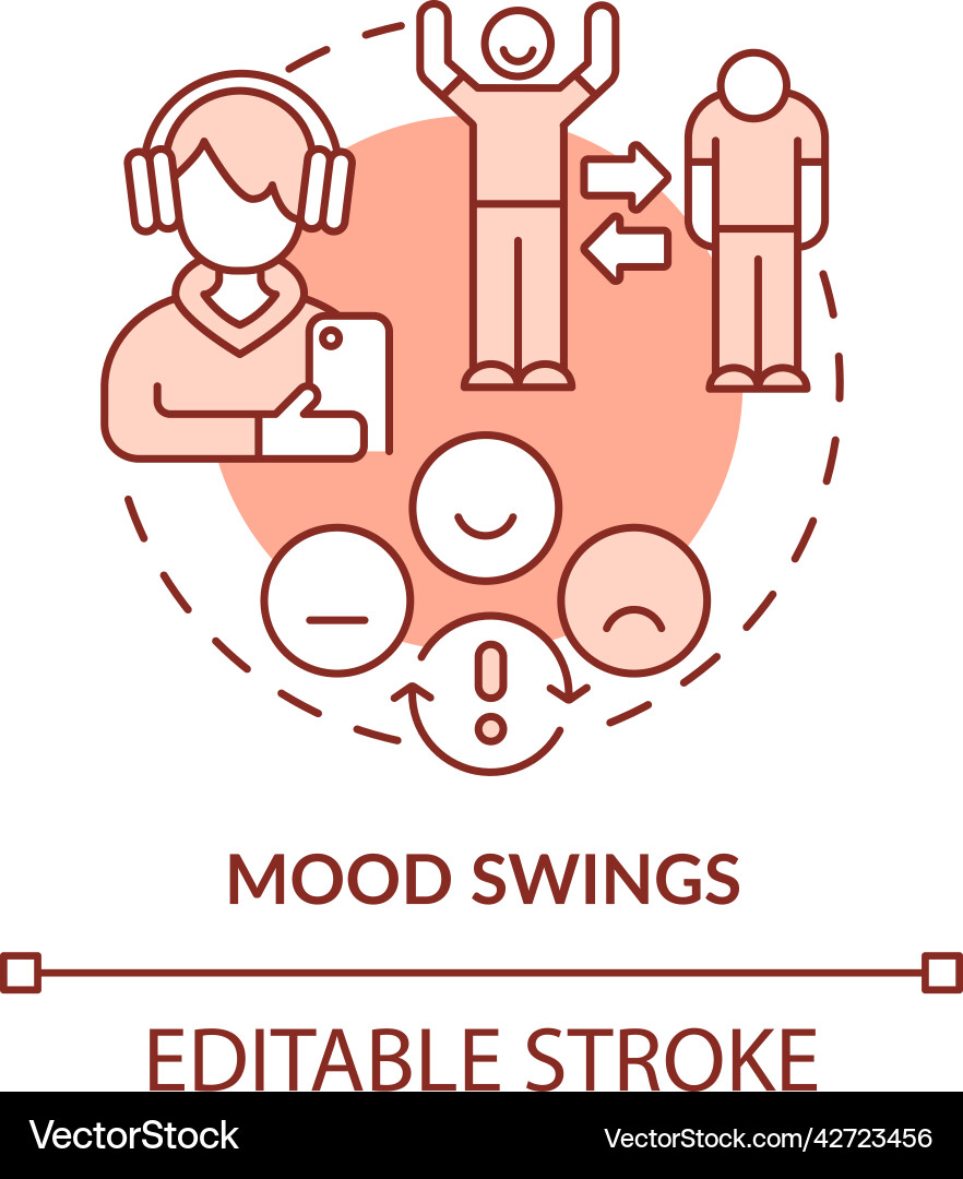 Mood swings terracotta concept icon Royalty Free Vector