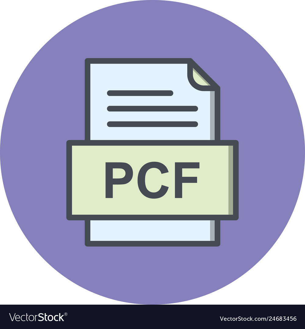 Pcf file document icon Royalty Free Vector Image