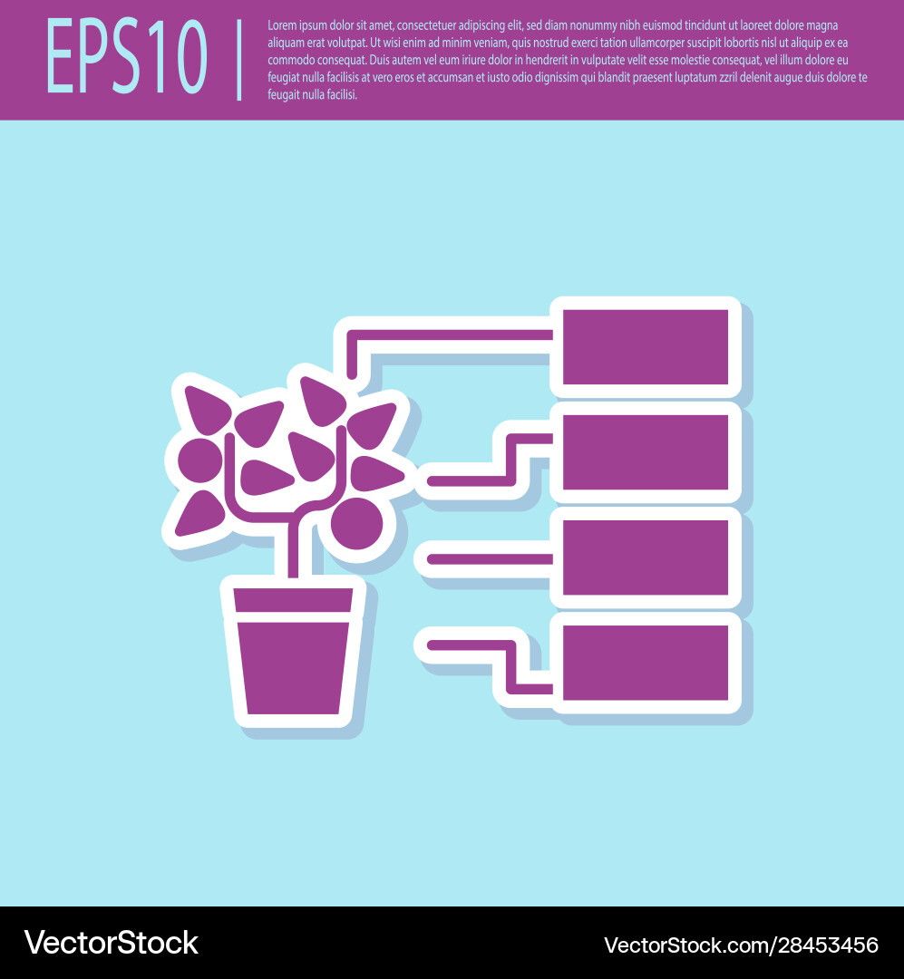 Retro purple flower analysis icon isolated Vector Image