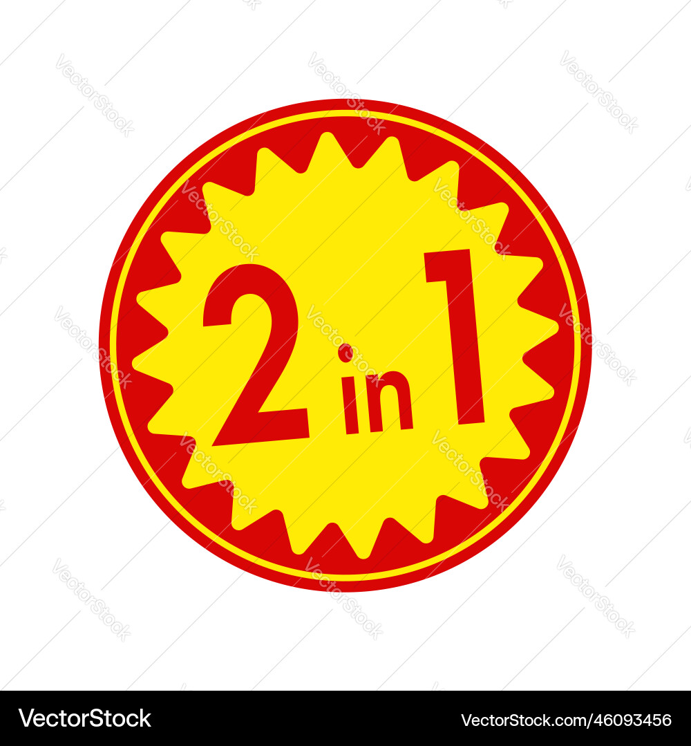 Sale label 2 in 1 Royalty Free Vector Image - VectorStock