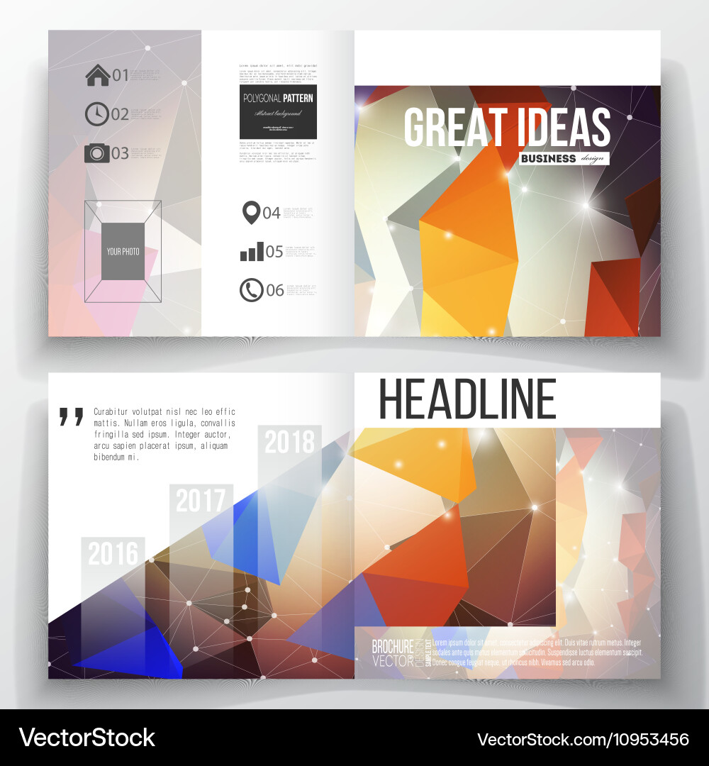 Set annual report business templates Royalty Free Vector
