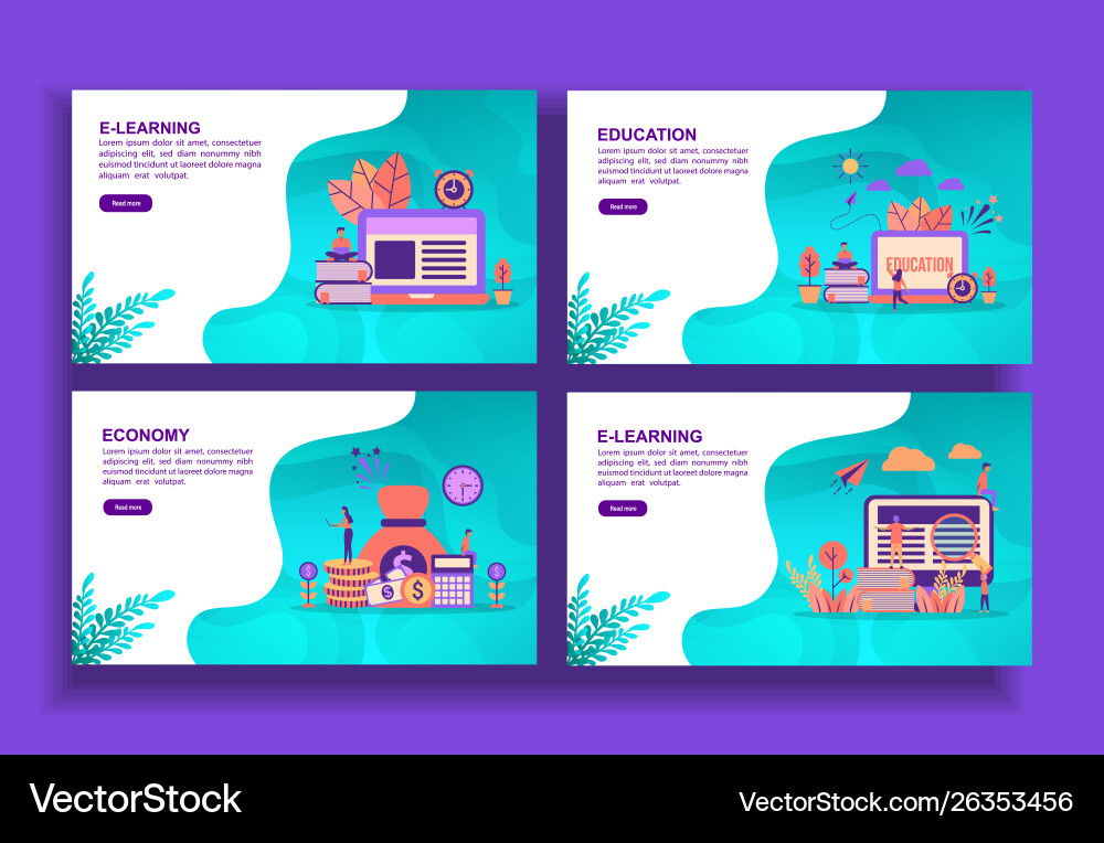 Set modern flat design templates for business Vector Image