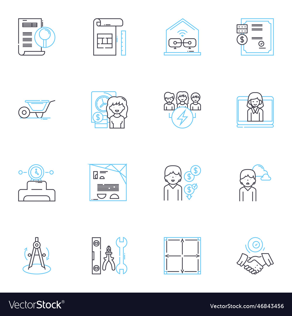 Virtual commerce linear icons set e-commerce Vector Image