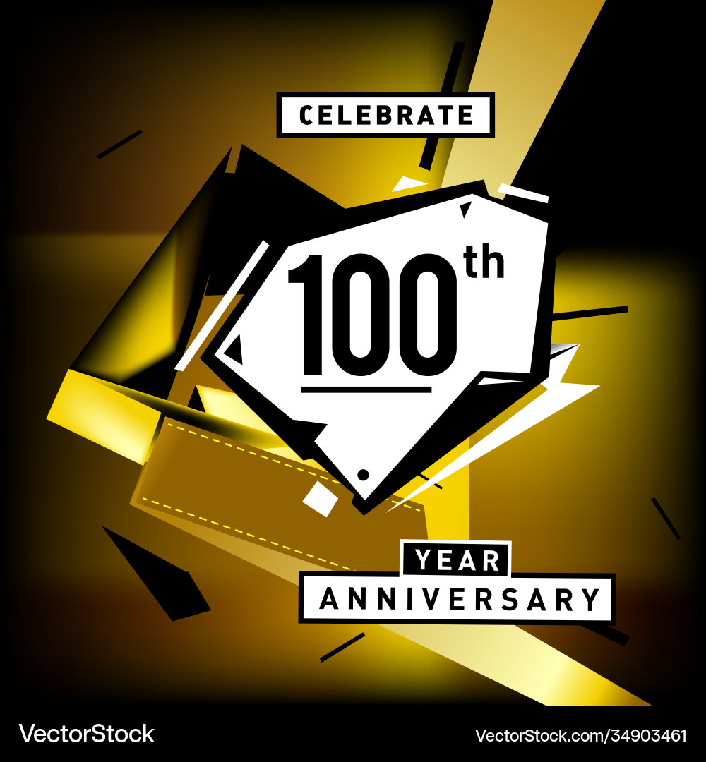 100th anniversary celebration colorful background Vector Image
