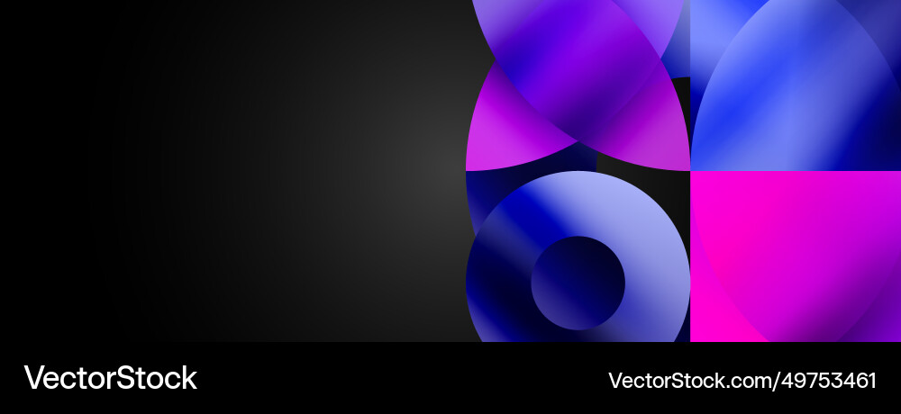 Abstract round geometric shapes with gradients Vector Image