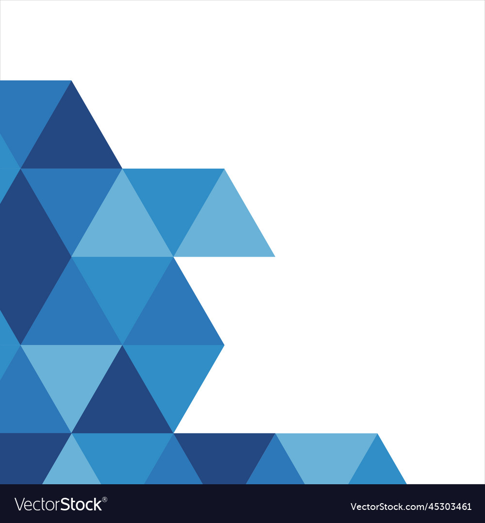 Blue square triangle poly corner Royalty Free Vector Image