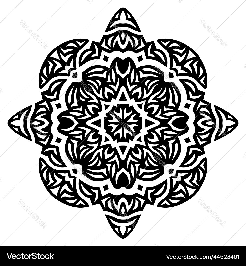 Clip art with black tribal single pattern Vector Image