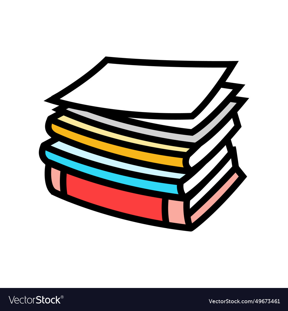 Document stack list color icon Royalty Free Vector Image
