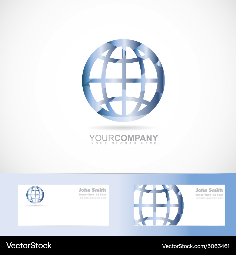 Earth world planet sign logo Royalty Free Vector Image