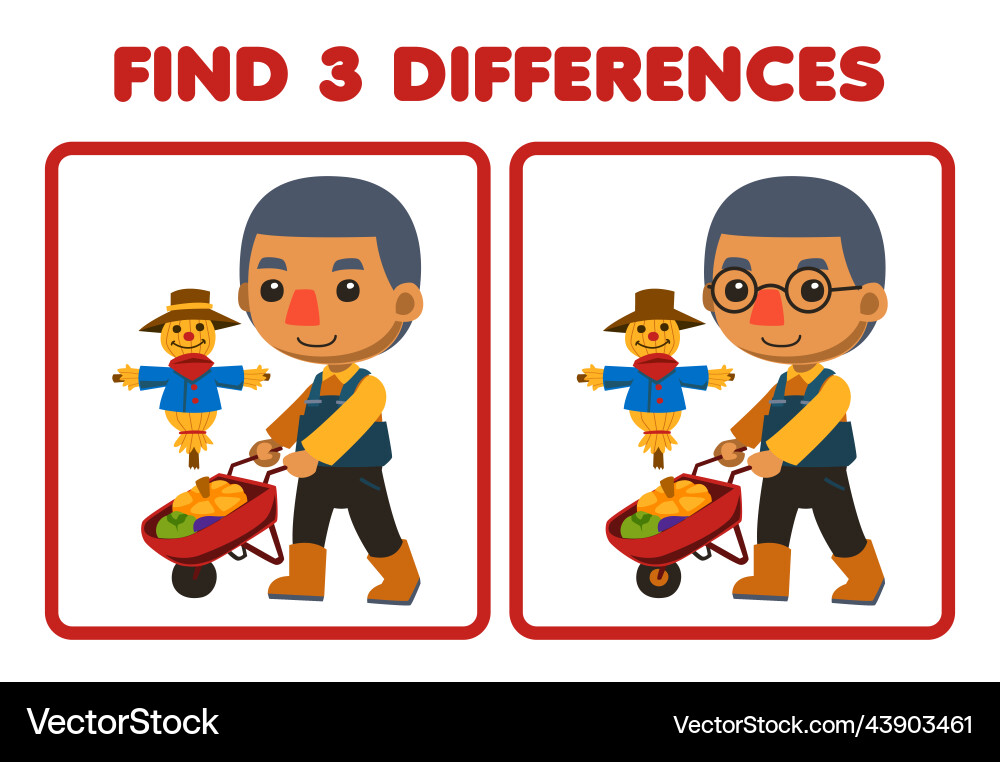 Education game for children find three Royalty Free Vector