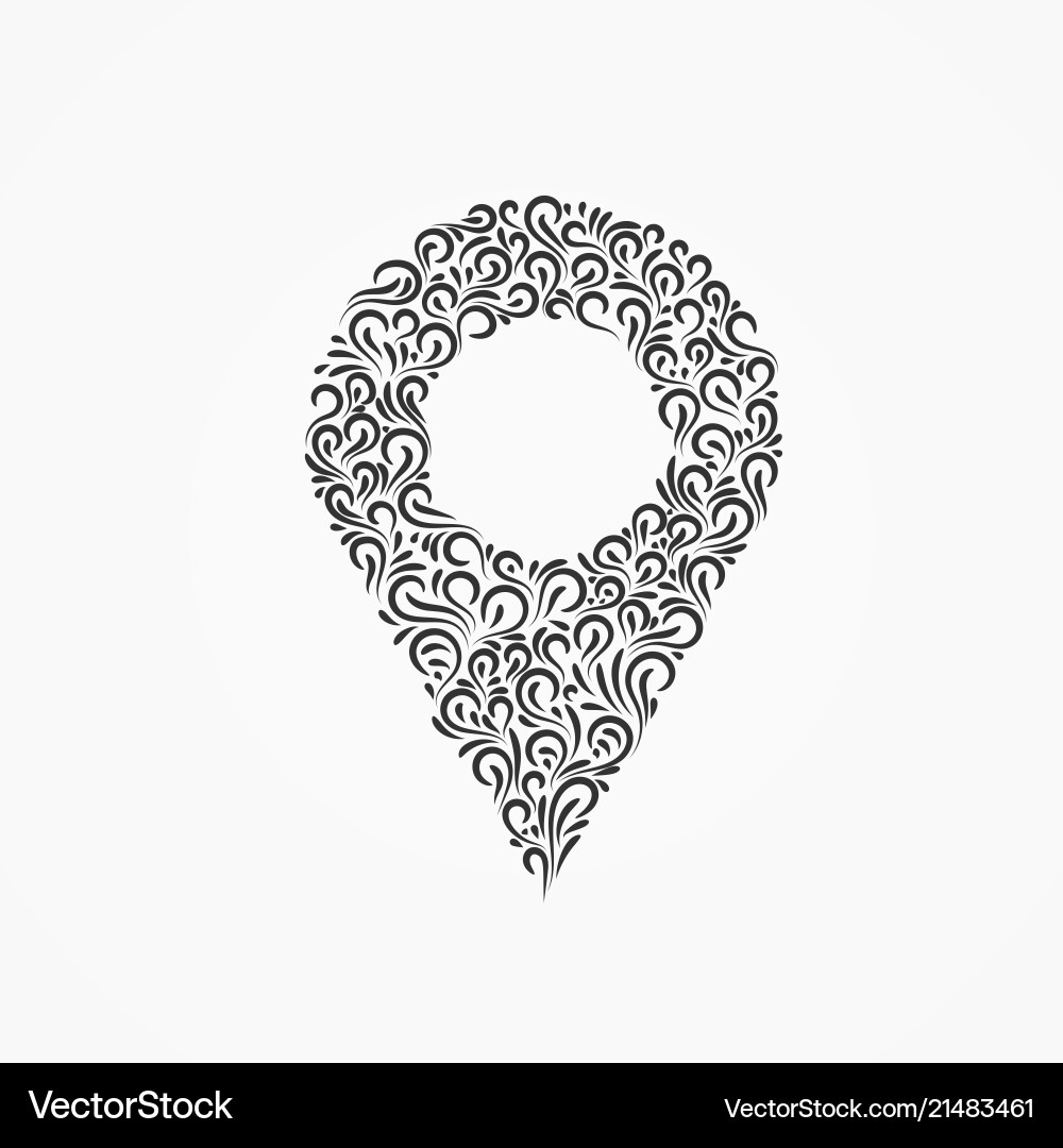 Emblem marker for a map of decorative ornate Vector Image