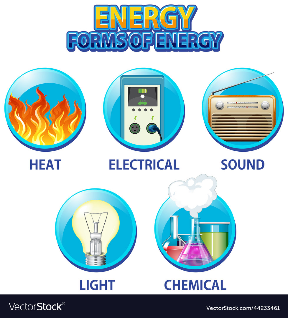 Forms of energy infographic Royalty Free Vector Image