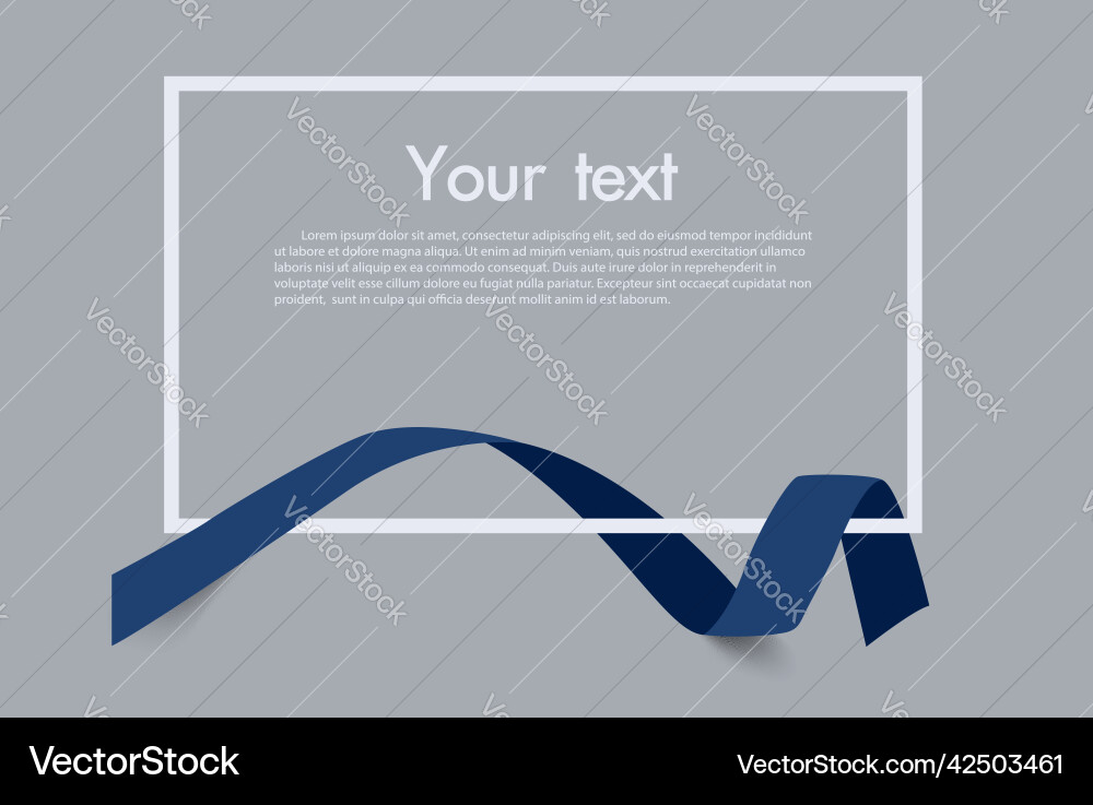 Frame and border of blue ribbon template elements Vector Image