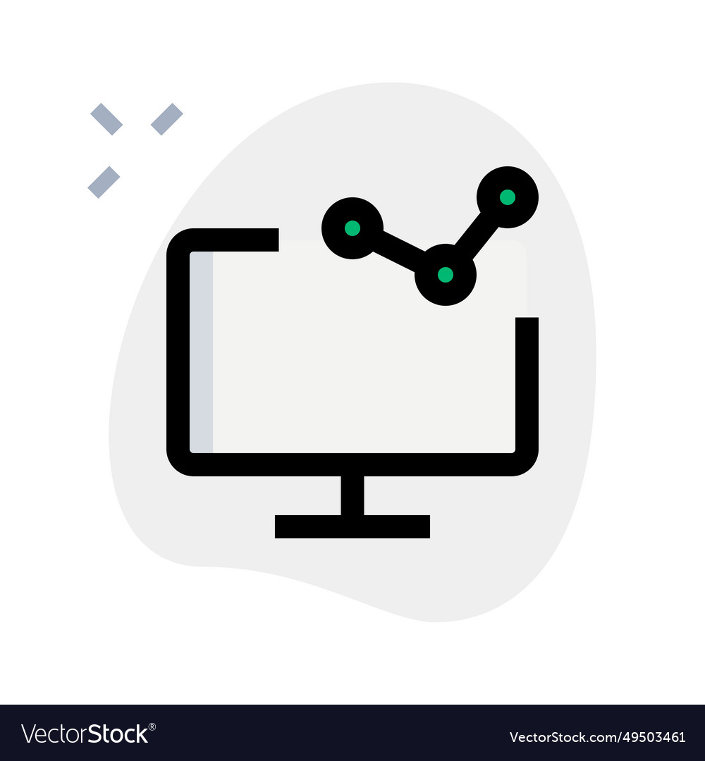 Graphical display of data on desktop screen Vector Image