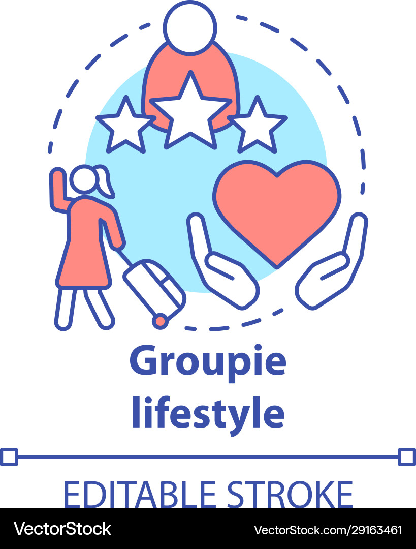Groupie lifestyle concept icon seeking personal Vector Image