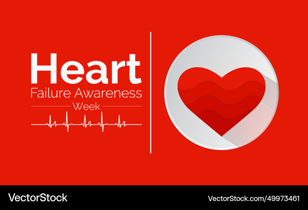Heart failure awareness week observed every year Vector Image