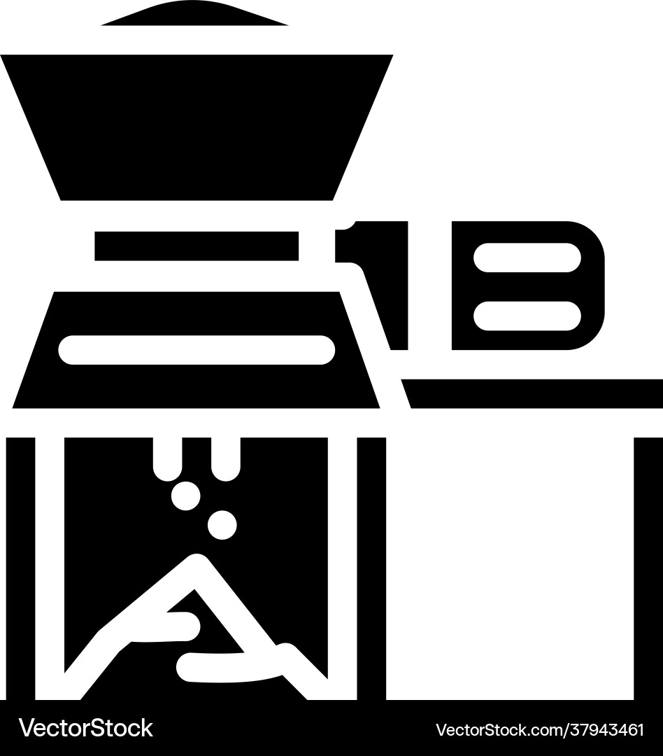 Household waste shredder glyph icon Royalty Free Vector