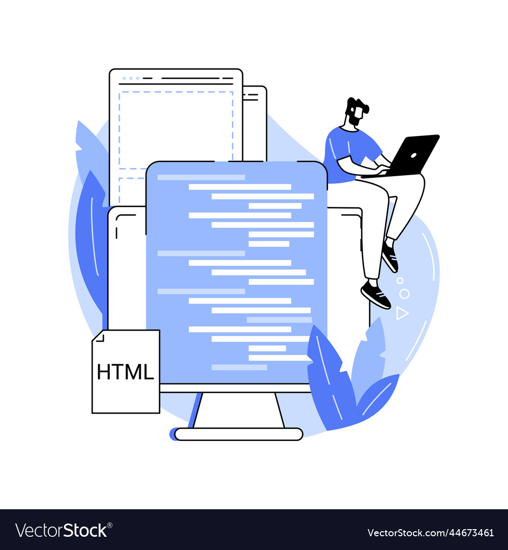 Html coding isolated cartoon Royalty Free Vector Image