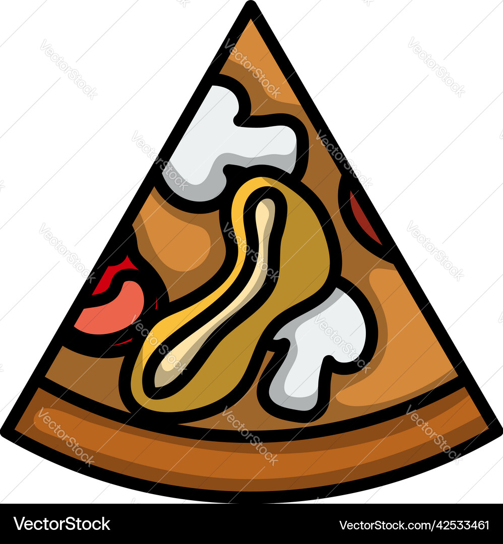 Icon of pizza on plate Royalty Free Vector Image