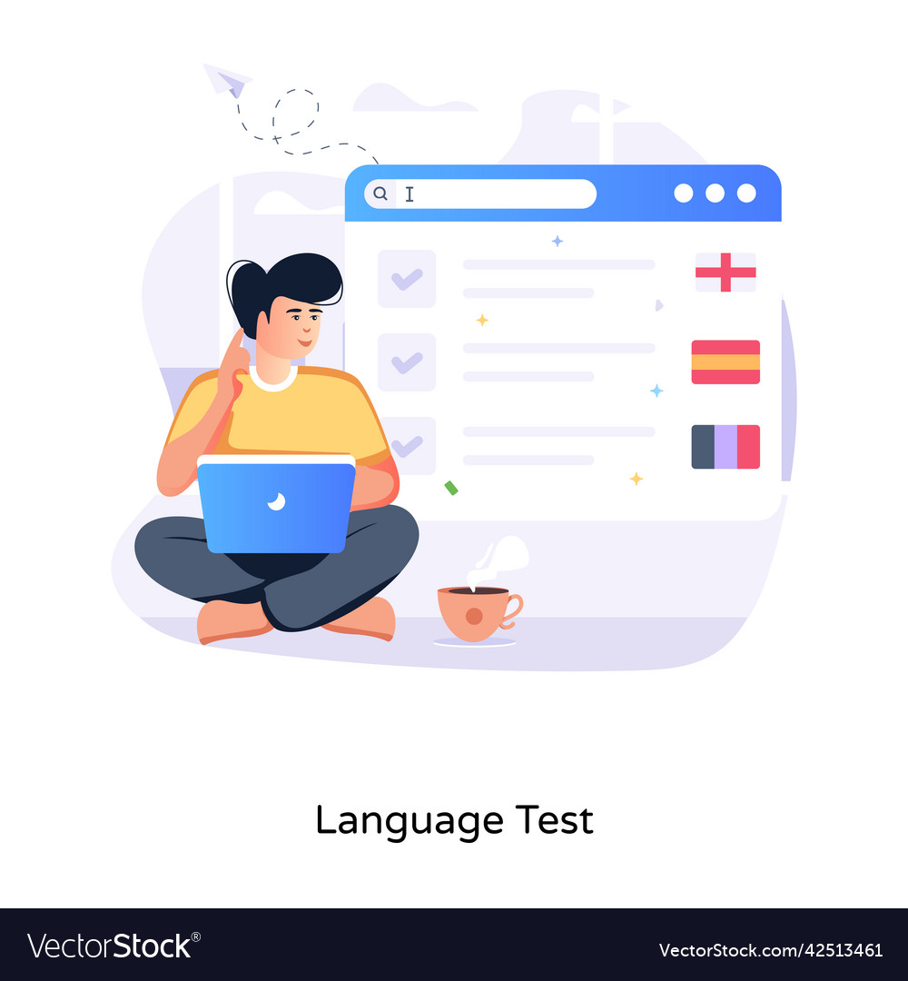 Language test Royalty Free Vector Image - VectorStock