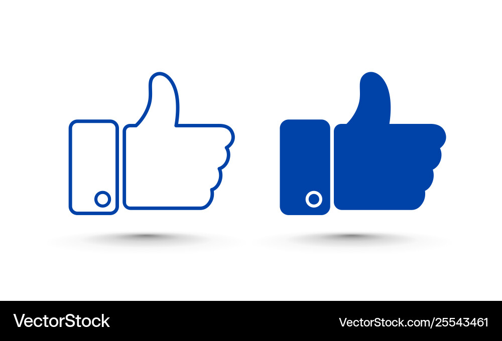 Like set sign icon line social network Royalty Free Vector