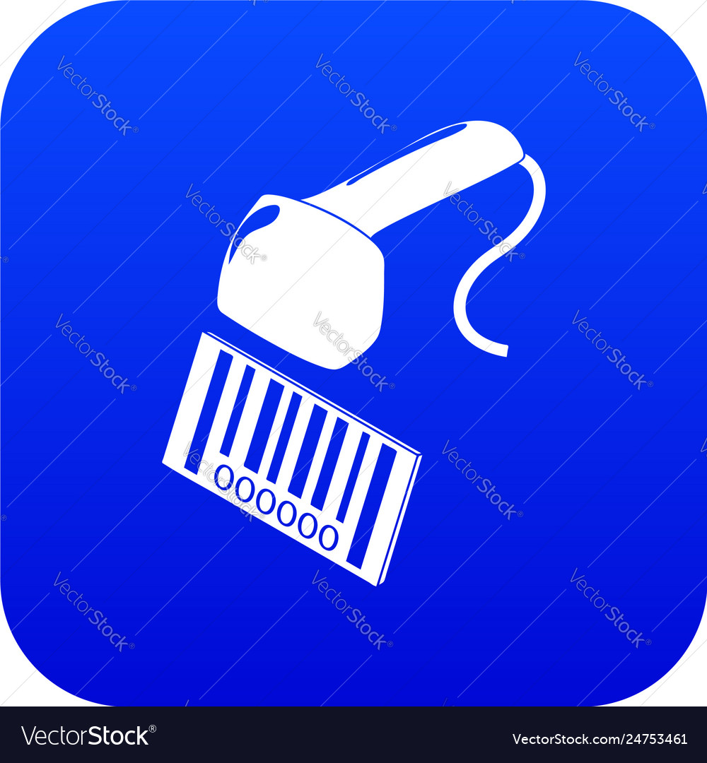 Market code scanner icon blue Royalty Free Vector Image