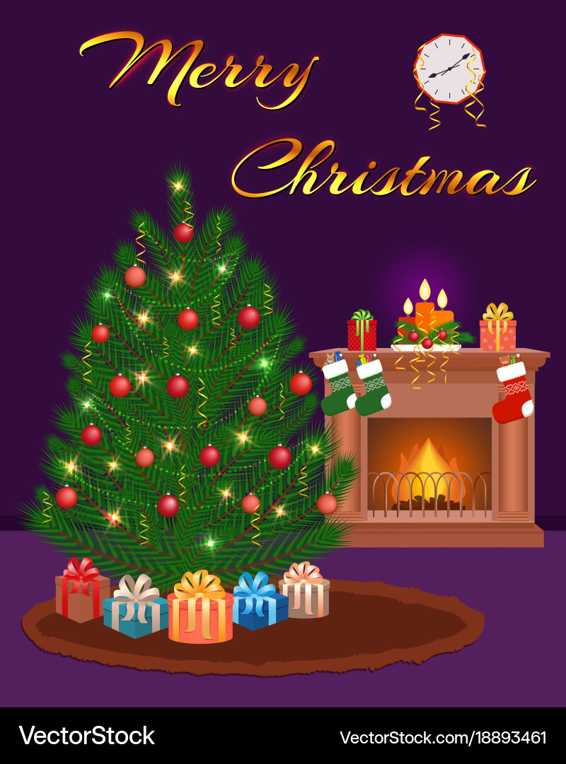 Merry christmas greeting card design Royalty Free Vector
