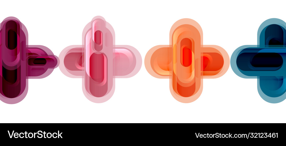 Modern glass cross shape abstract Royalty Free Vector Image