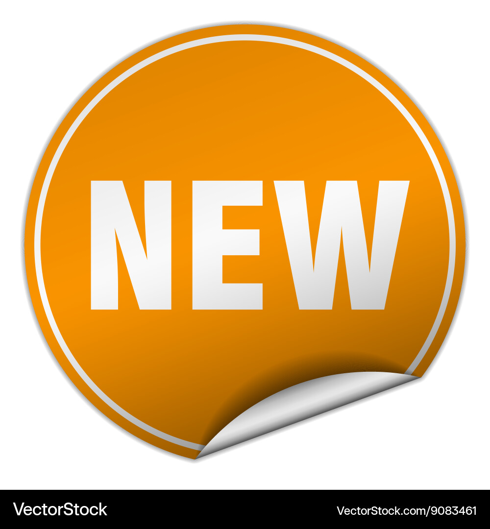 New round orange sticker isolated on white Vector Image