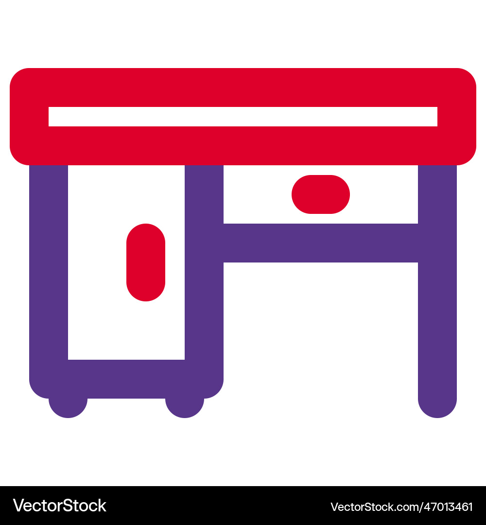 Office desk with dual drawers storage Royalty Free Vector