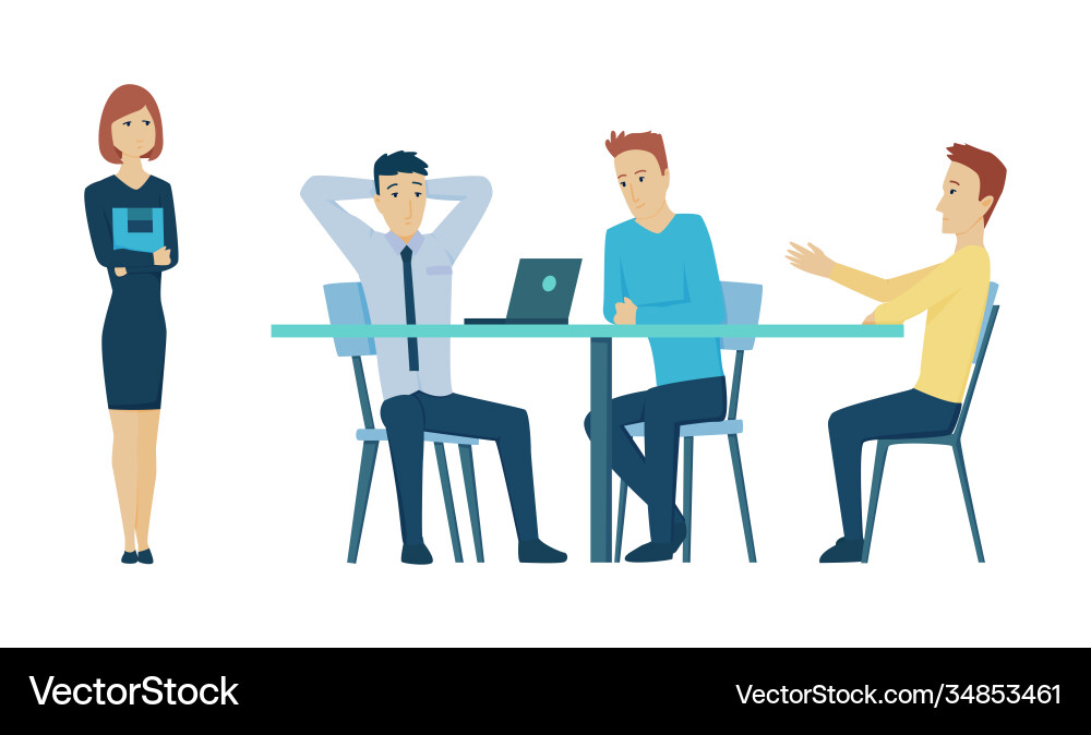 Office meeting teamwork at workplace business Vector Image