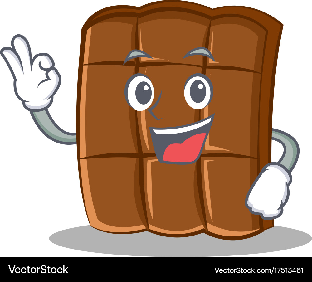 Okay chocolate character cartoon style Royalty Free Vector