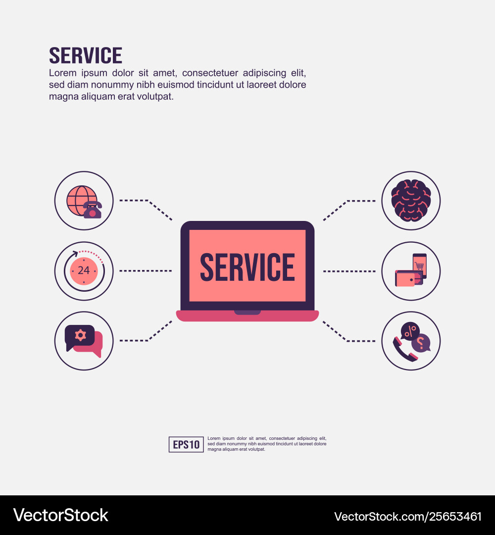 Service concept for presentation promotion social Vector Image